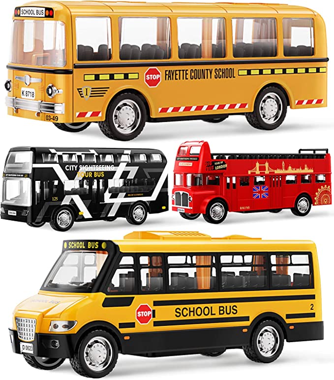 Cruise into Fun with Metal School Bus Toy Set – geyiie